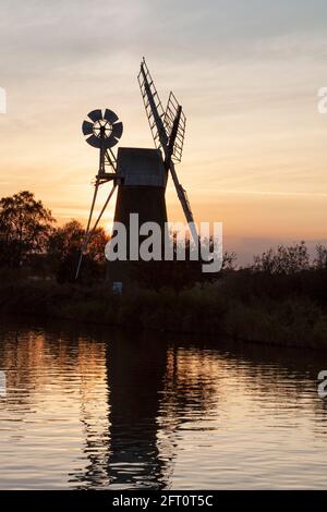 How Hill Windmill, Ludham at sunset Stock Photo - Alamy