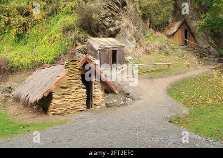 Gold rush old miners wooden slab hut, Yackandandah, Victoria, Australia ...