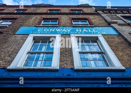 Conway Hall London Theobalds Road entrance, C. London. Conway Hall is ...