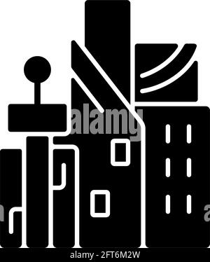 Cyberpunk city black glyph icon Stock Vector Image & Art - Alamy