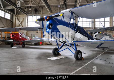 Aircraft sheltering inside a hangar at RAF Halton, Buckinghamshire, UK ...