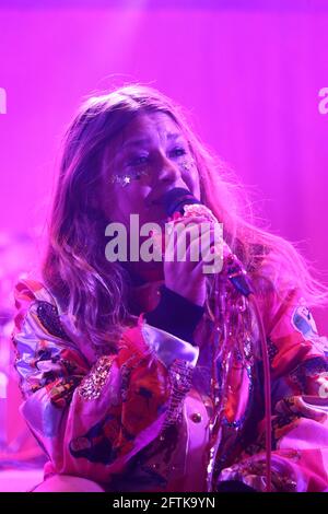 Singer Linnea Henriksson during a concert at Bråvalla festival ...