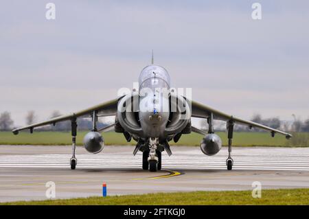 Harrier Farewell. One of the final BAe Harrier II jet fighter planes ...