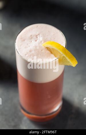 Refreshing Boozy Chicago Fizz Cocktail with Rum and Port Stock Photo ...