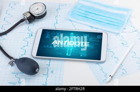 Tablet pc and doctor tools Stock Photo - Alamy