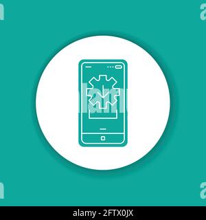 Installer color line icon. Pictogram for web page, mobile app. UI UX ...
