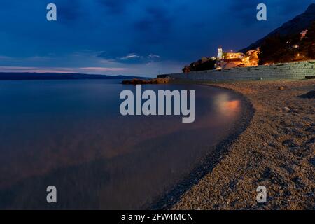 Coastal town Pisak at evening, Dalmatia, Croatia Stock Photo - Alamy