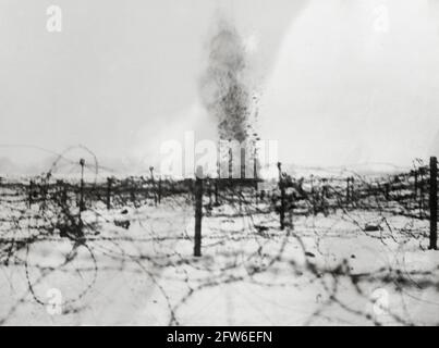 Shell bursting on front line trench, Western Front, WW1 Stock Photo - Alamy