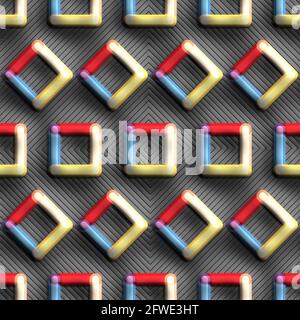 3D render of plastic background with embossed fractal on leather Stock ...