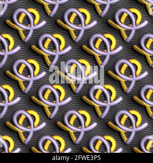 3D render of plastic background with embossed fractal on leather Stock ...