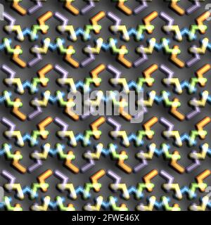 3D render of plastic background with embossed fractal on leather Stock ...