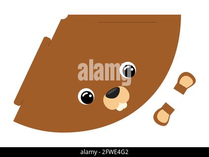 Printable beaver paper hat. Party crown die cut template for birthday ...