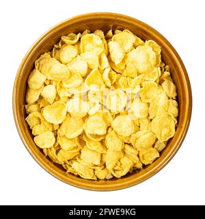Corn-flakes background and texture. Top view. cornflake cereal box for ...