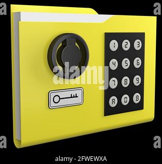 Business concept: Folder With Lock on wall background Stock Photo - Alamy