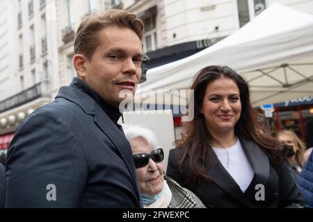Aida Aznavourian (sister of Charles Aznavour) attending the unveilling ...