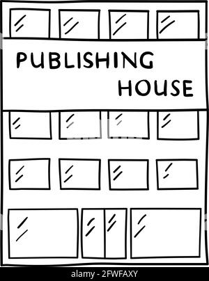 Publishing House Icon. Hand Drawn Sketch Design. Vector Illustration ...