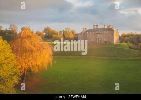 Stately home and manor Dalkeith Palace amongst autumn colours at ...
