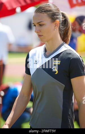 Landquart, Schweiz. 22. Mai 2021. Lydia Boll beim Kugelstossen am ...