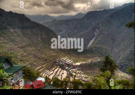 Batad rice terraces is a wonder of nature. An amphitheater of emerald ...