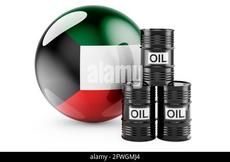 Import and export in Kuwait concept, 3D rendering isolated on white ...