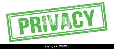 PRIVACY text on green grungy vintage rectangle stamp Stock Photo - Alamy