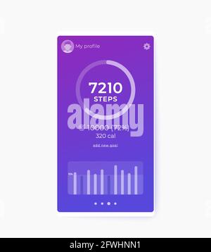 Fitness app, activity tracker ui design, vector Stock Vector Image ...