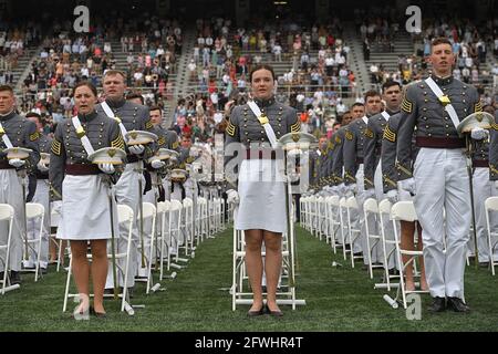 USMA Corps of Cadets stand at attention inside Michie Stadium during ...
