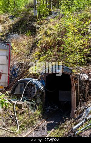 Monument Freemine entrance. Forest of Dean. Bixslade Geology Walk Stock ...