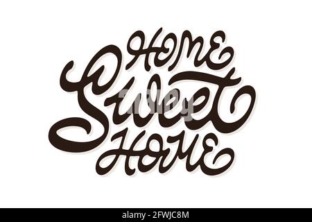 Home Sweet Home Vector lettering illustration with cute doodle houses ...