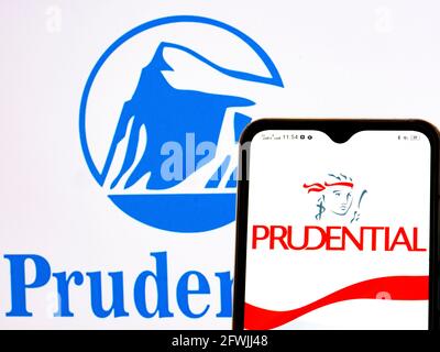 In this photo illustration, a Prudential logo seen displayed on a ...