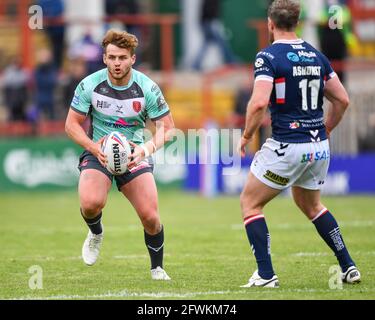 George Lawler (15) of Hull KR celebrates his try Stock Photo - Alamy