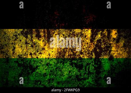 Russia, Russian, Ural Republic flag background painted on white paper ...