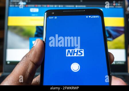 National health service app NHS test and trace app, showing you need to ...