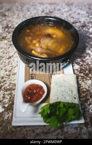 Turkish soup with meatballs Stock Photo - Alamy