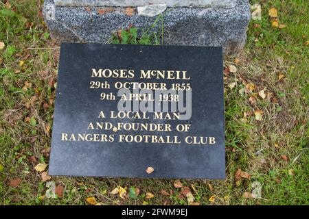 The grave of Moses NcNeil - founder of Rangers Football Club, Rosneath ...