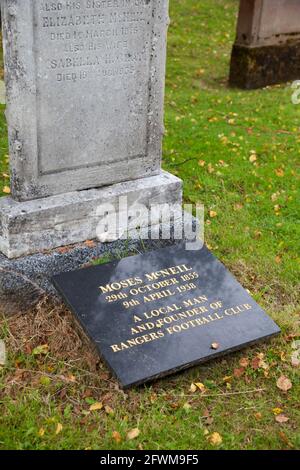 The grave of Moses NcNeil - founder of Rangers Football Club, Rosneath ...