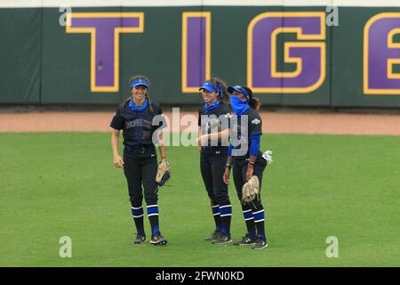 McNeese State Jil Poullard (21) slides during an NCAA softball game ...