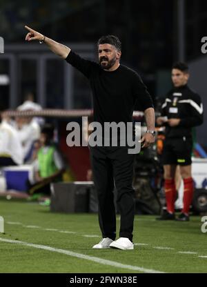 Gennaro Gattuso Head coach of Napoli during the Serie A match at Mapei ...