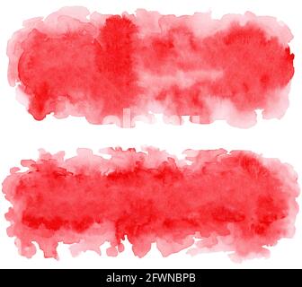 Hand drawn red watercolor shape for your design. Creative painted ...