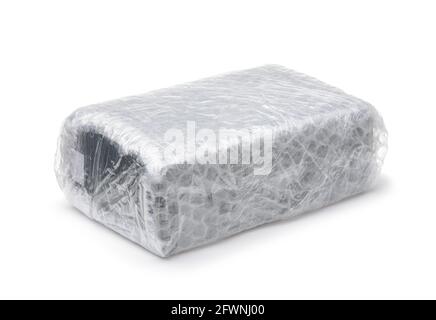 soft film for packaging. White bubble wrap packing background. chpok ...