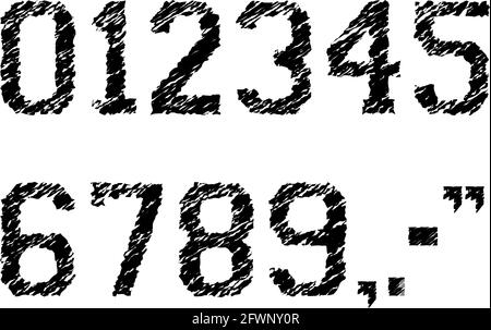 Chalked vector grunge numbers illustration set Stock Vector Image & Art ...