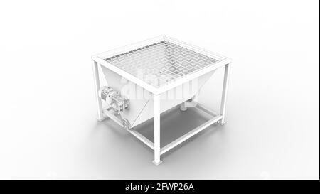 3D rendering of a hopper feeder manufacturing installation machine ...