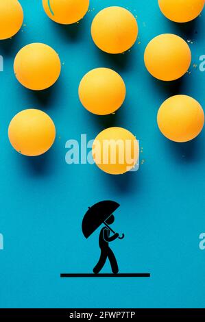 Table tennis balls falling on white background Stock Photo - Alamy