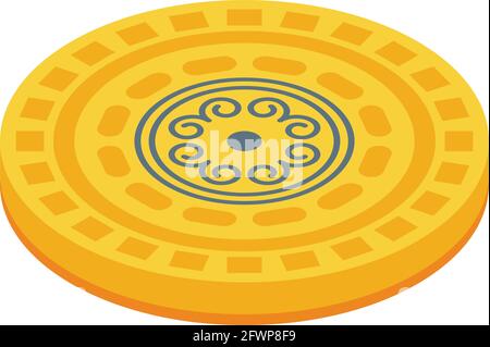 Round cipher icon. Isometric of Round cipher vector icon for web design ...