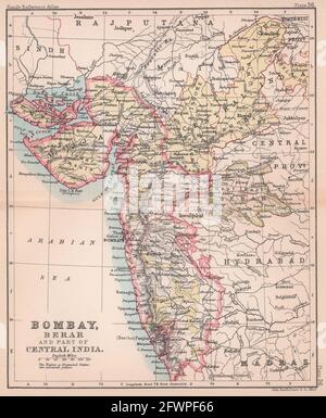 Map of Bombay, Berar, and part of Central India, 1902. Creator: Unknown ...