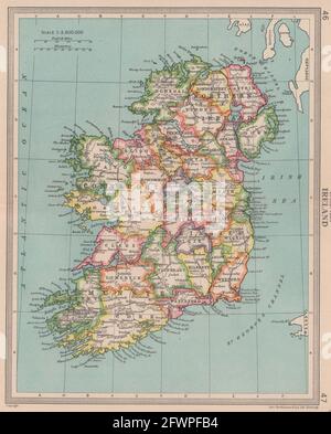 Ireland in counties & provinces by John Dower 1845 old antique map plan ...