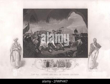 Death of Tipu Sultan 4th Anglo-Mysore War 1799. Sons taken hostage ...