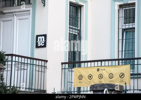 Mediterranean Shipping Company (MSC) logo on a shipping container at ...