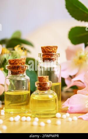 rosehip extract in bottles. Homeopathy. Selective focusnature Stock ...