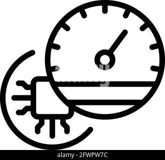 Cruise control car icon. Outline Cruise control car vector icon for web ...